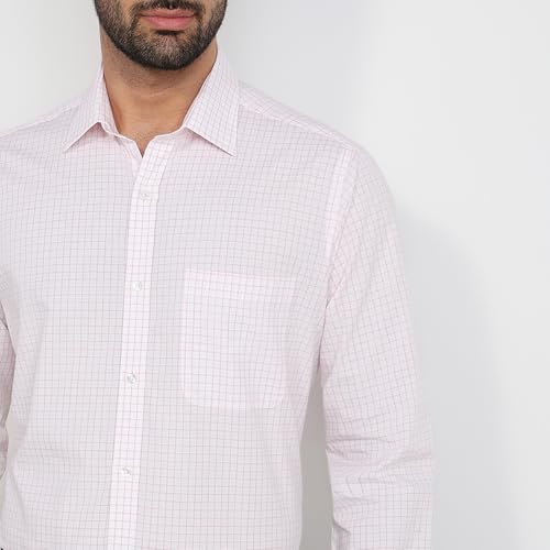 Raymond Men Slim Fit Checks Pattern Pure Cotton Semi Cutaway Collar ...