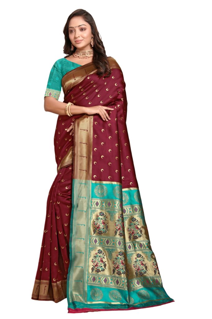 C J Enterprise Women’s Banarasi Saree Pure Kanjivaram Silk Saree Soft ...